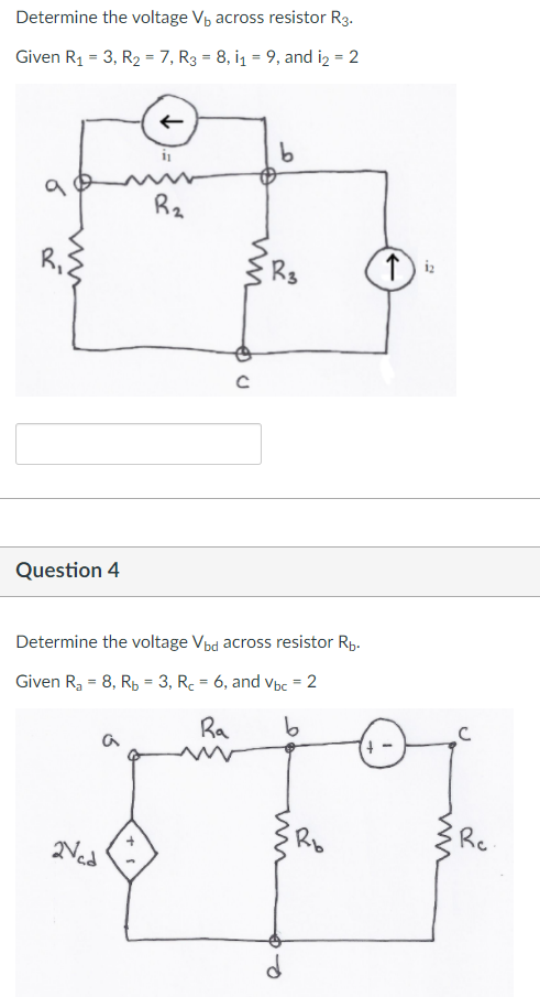 Solved Determine the voltage Vbd across resistor R2. Give R1 | Chegg.com
