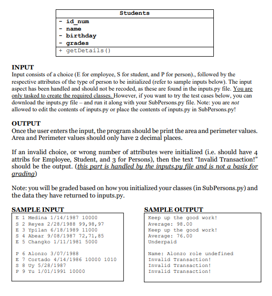 Solved Person Write a customized profiling system which | Chegg.com