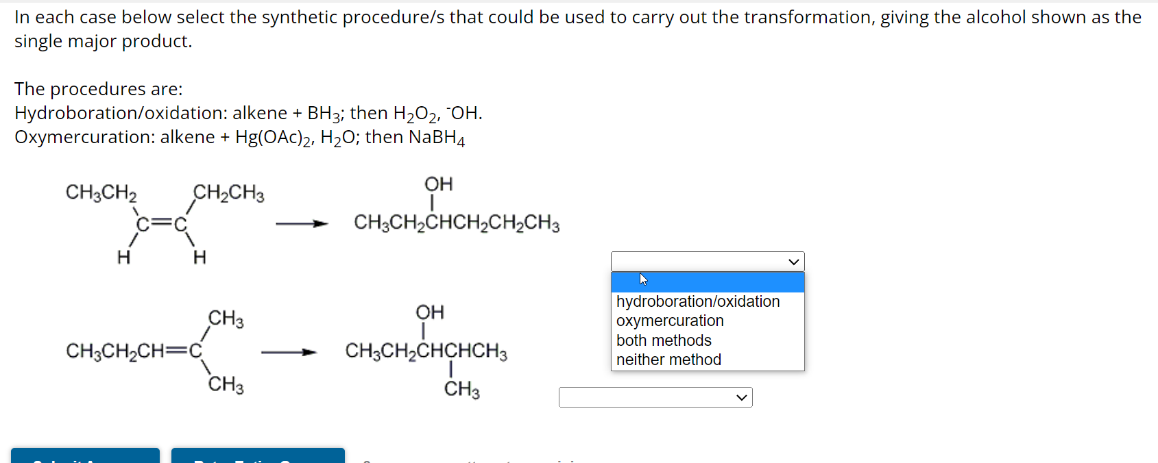 Solved In each case below select the synthetic procedure/s | Chegg.com