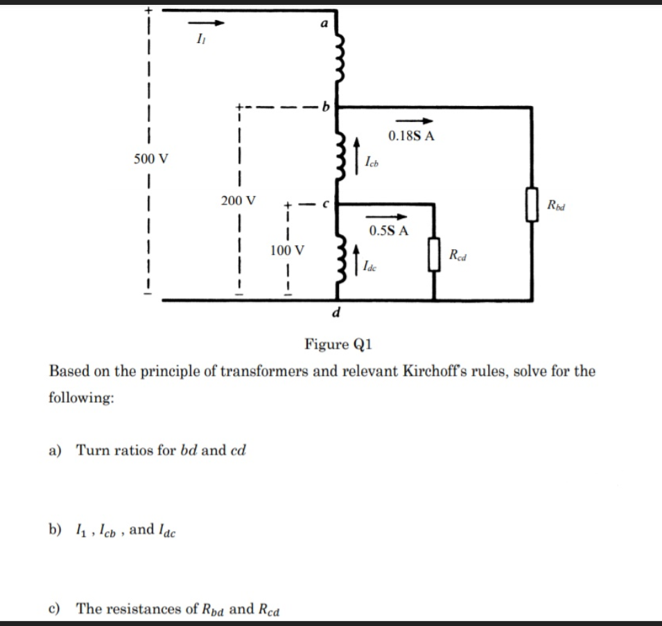 Solved Showing an auto transformer with two tappings are | Chegg.com