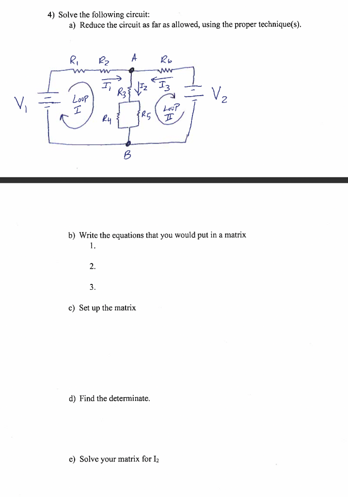 4) Solve the following circuit: a) Reduce the circuit | Chegg.com