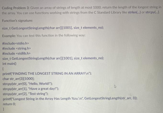 Solved please answer in C code and leave comments on what | Chegg.com