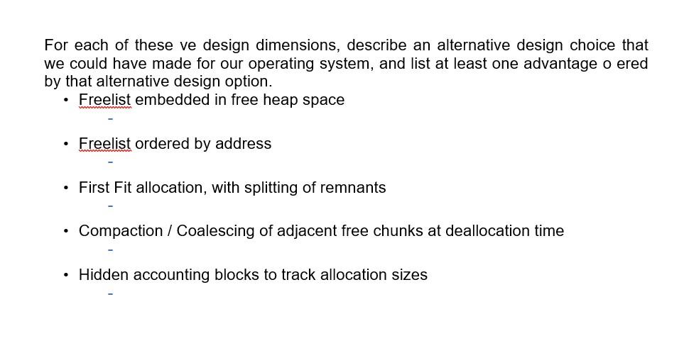 Solved For each of these ve design dimensions, describe an | Chegg.com