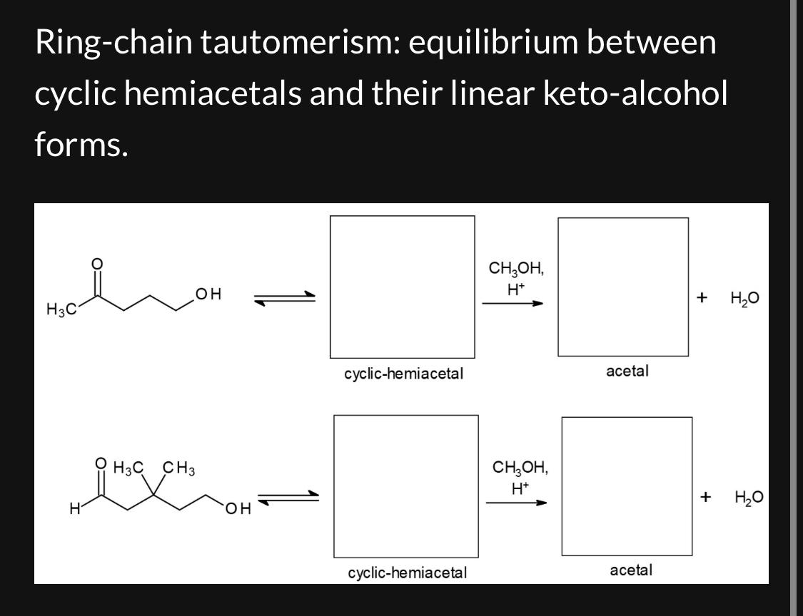 Solved Ring-chain tautomerism: equilibrium between cyclic | Chegg.com