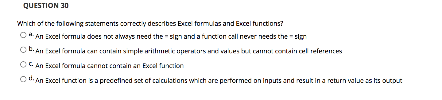 Solved ION 30 Which Of The Following Statements Chegg