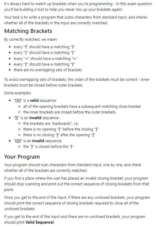Solved It's always hard to match up brackets when you're | Chegg.com