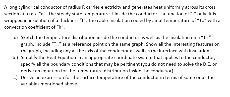 Solved A long cylindrical conductor of radius R carries | Chegg.com