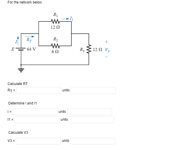 Solved For the network below Calculate RT RT= units | Chegg.com