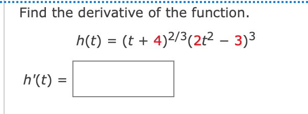 Solved Find the derivative of the function. | Chegg.com