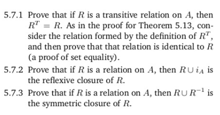 Solved 5.7.1 Prove that if R is a transitive relation on A, | Chegg.com