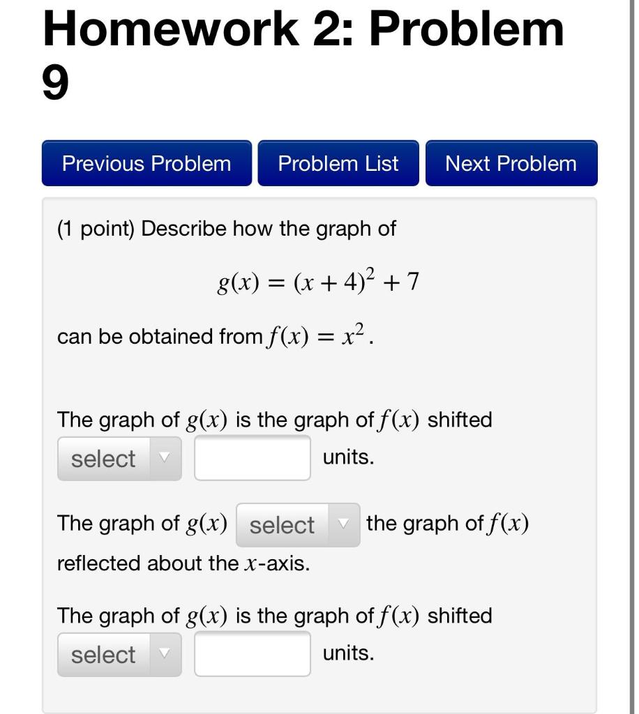 Solved Homework 2: Problem 9 Previous Problem Problem List | Chegg.com
