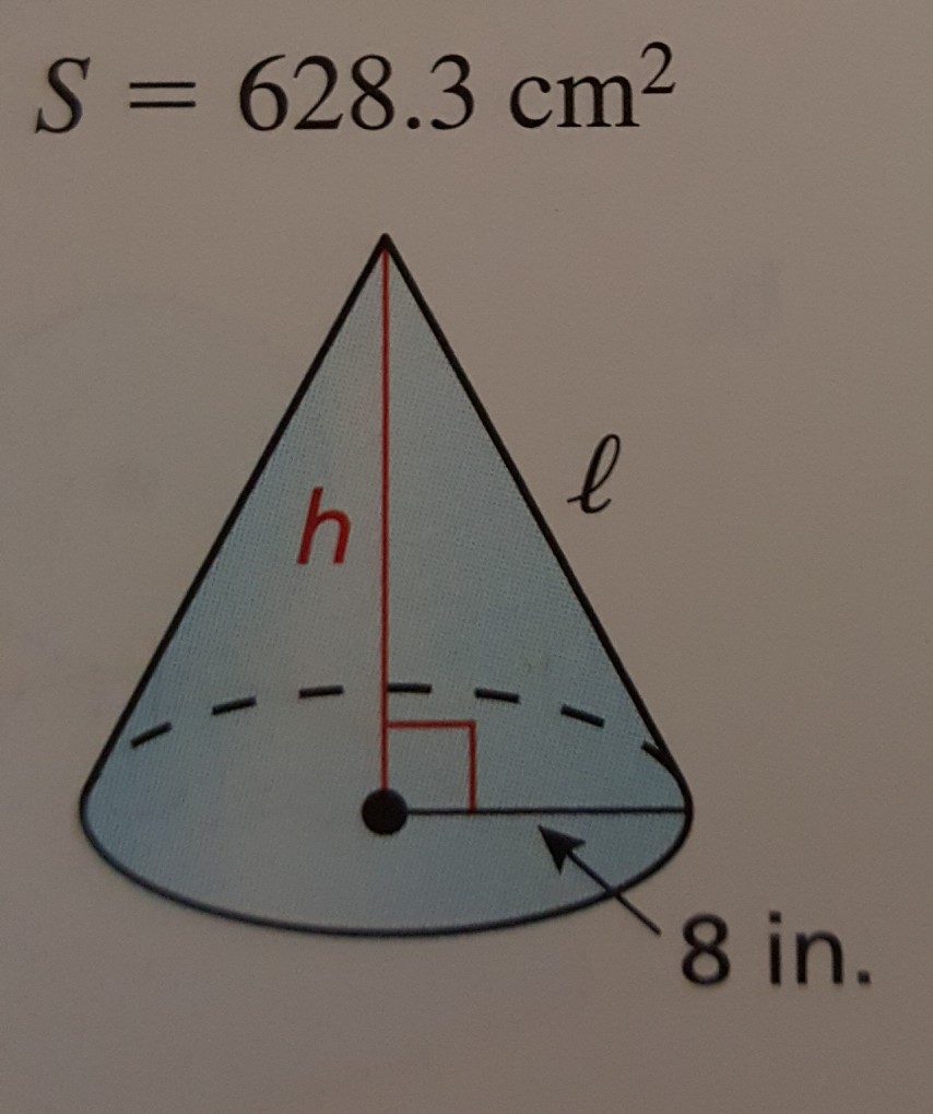 Solved find the missing dimensions of the right cone. Find L | Chegg.com