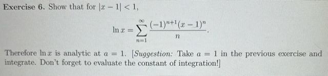 Solved Exercise 6. Show that for ∣x−1∣