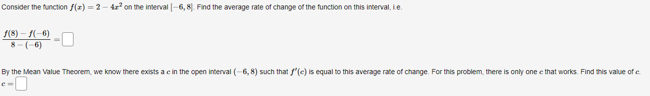 Solved Consider the function f(x)=2−4x2 on the interval | Chegg.com