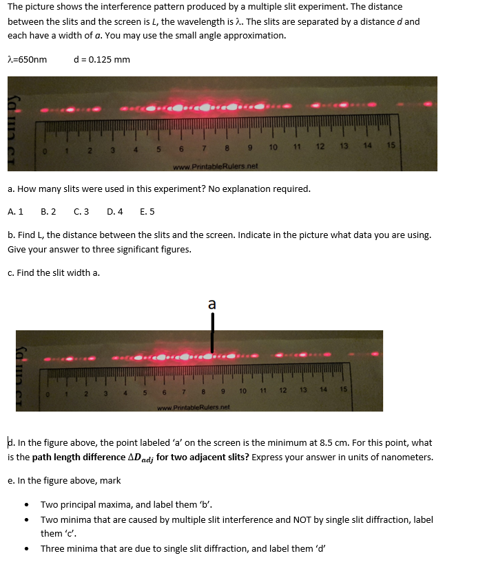 Solved The picture shows the interference pattern produced | Chegg.com