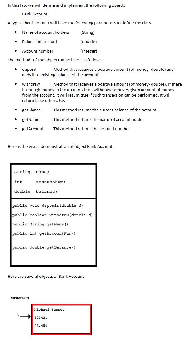 Solved In this lab, we will define and implement the | Chegg.com