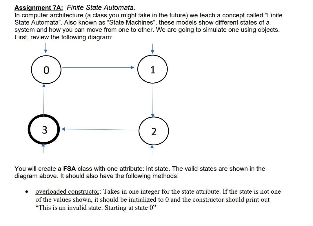 Solved Assignment 7A: Finite State Automata. In computer | Chegg.com