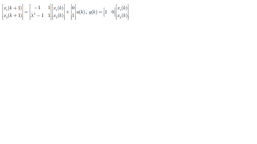 Solved Consider The Discrete Time System With A State Space