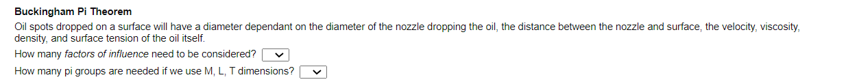 Solved Buckingham Pi Theorem Oil spots dropped on a surface | Chegg.com