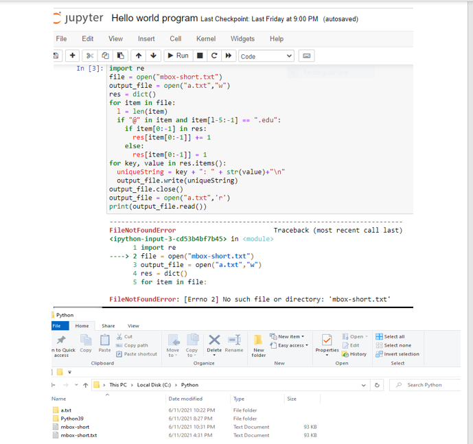 Solved jupyter Hello world program Last Checkpoint: Last | Chegg.com