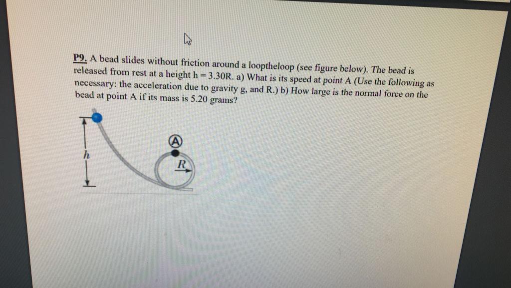 Solved P9. A bead slides without friction around a | Chegg.com