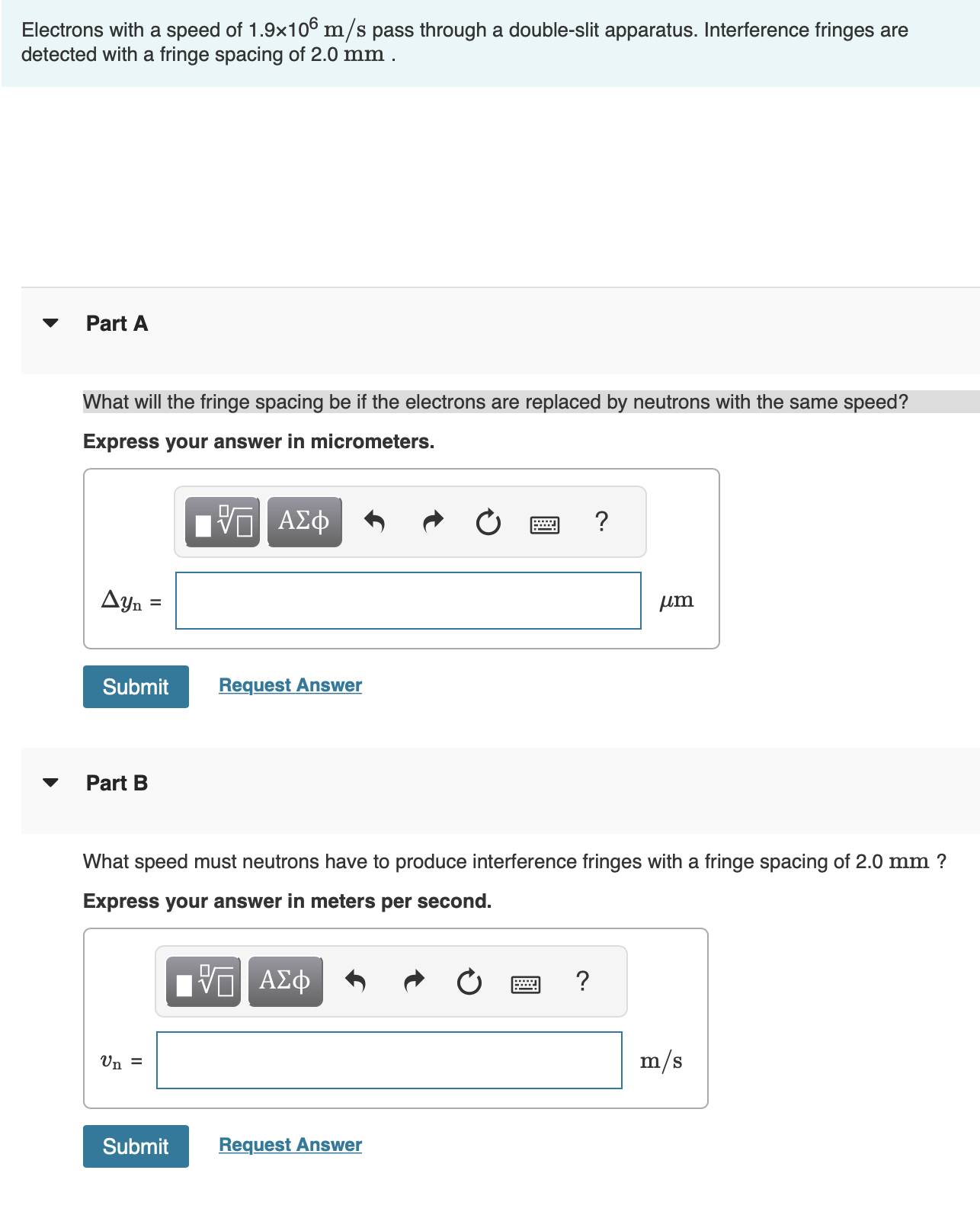 Solved Electrons with a speed of 1.9×106ms ﻿pass through a | Chegg.com