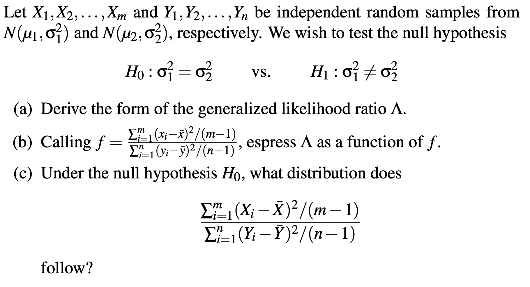Let X1 X2 Xm And Y1 Y2 Yn Be Independent Chegg