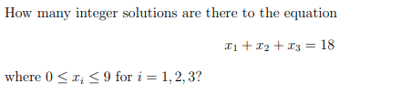 Solved How many integer solutions are there to the equation | Chegg.com