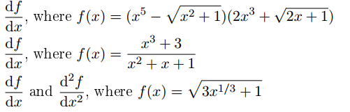 dxdf, where f(x)=(x5−x2+1)(2x3+2x+1) dxdf, where | Chegg.com