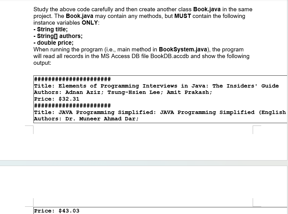 Solved I need the java code called the Book and already have | Chegg.com