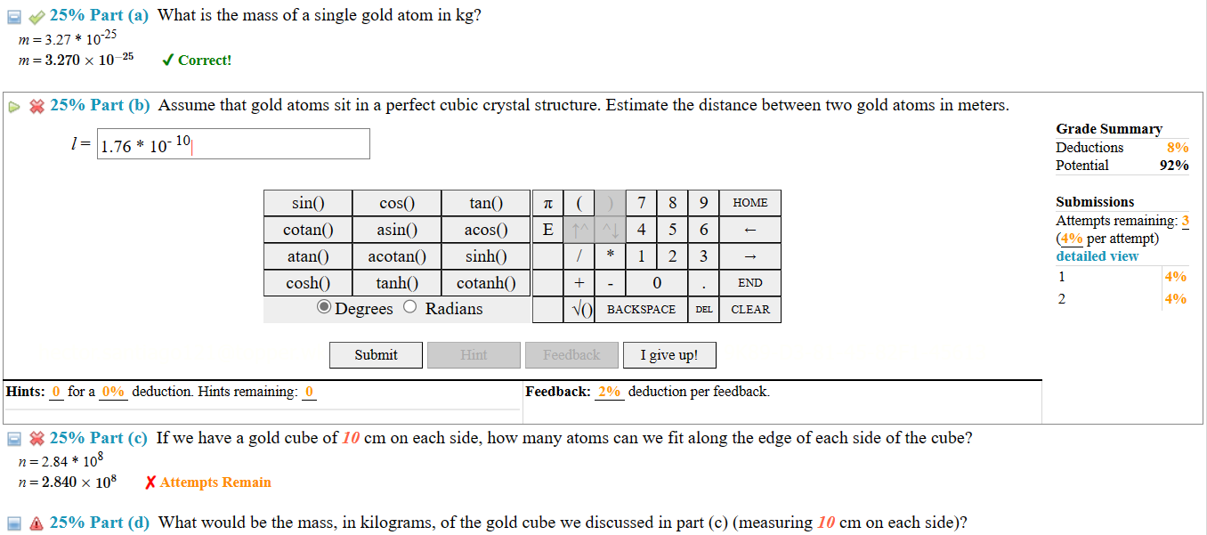 Solved One mole of Gold (Au) atom has a mass of 197 g. We | Chegg.com