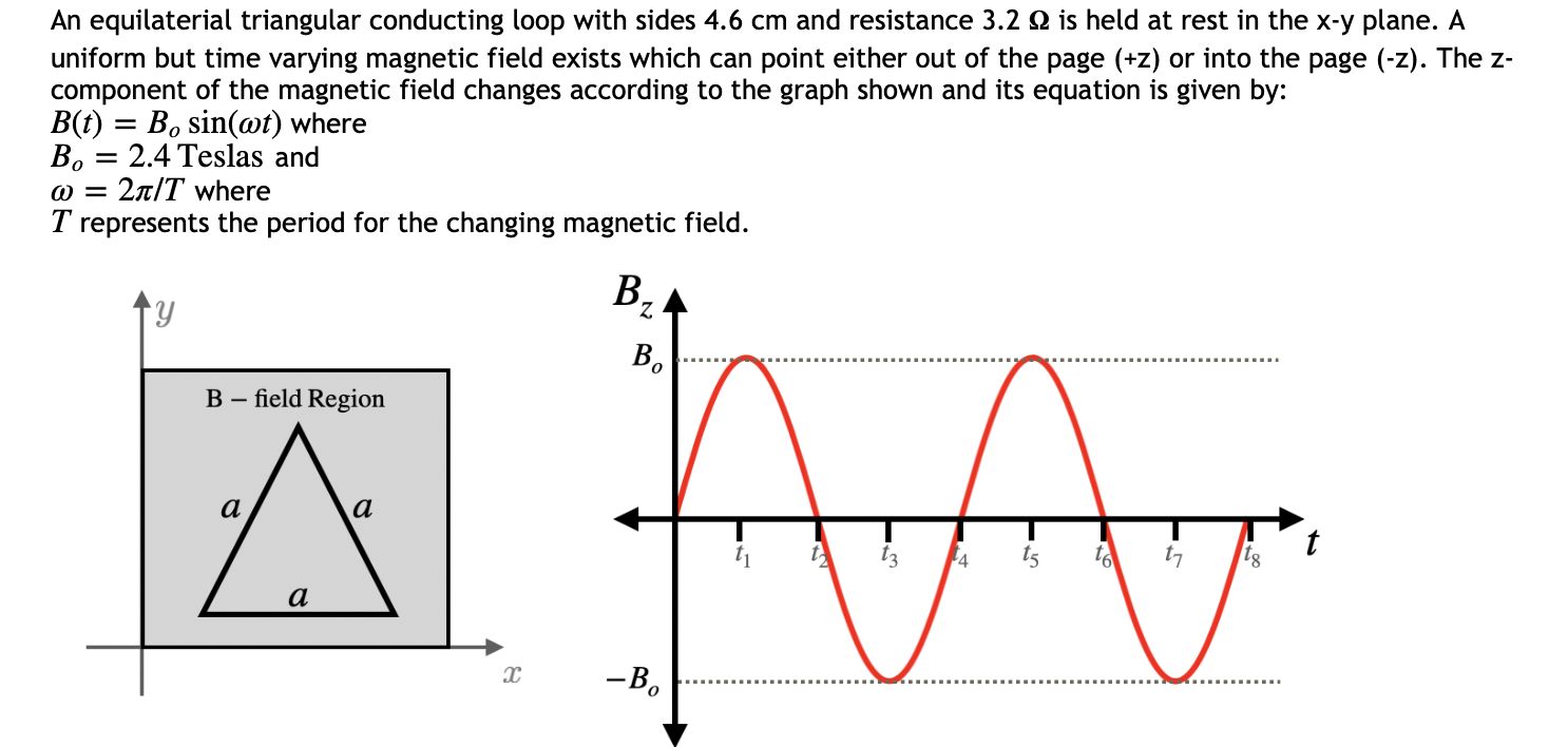 Solved An equilaterial triangular conducting loop with sides | Chegg.com