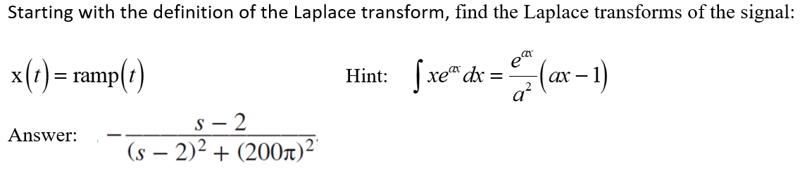Solved Starting with the definition of the Laplace | Chegg.com