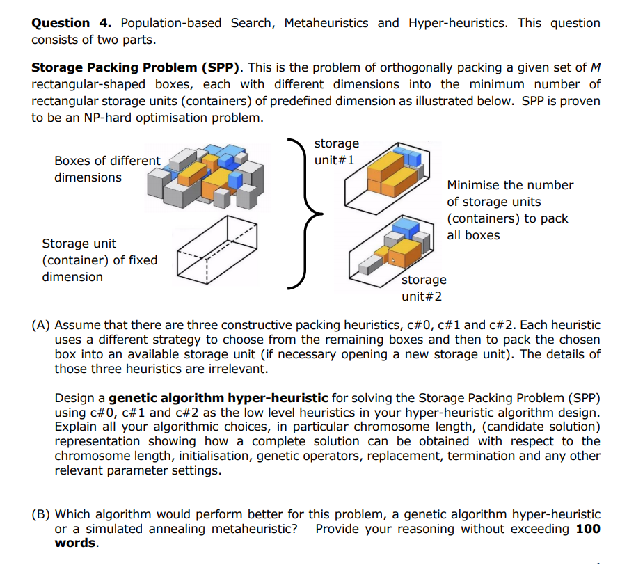 Solved Question 4. Population-based Search, Metaheuristics | Chegg.com