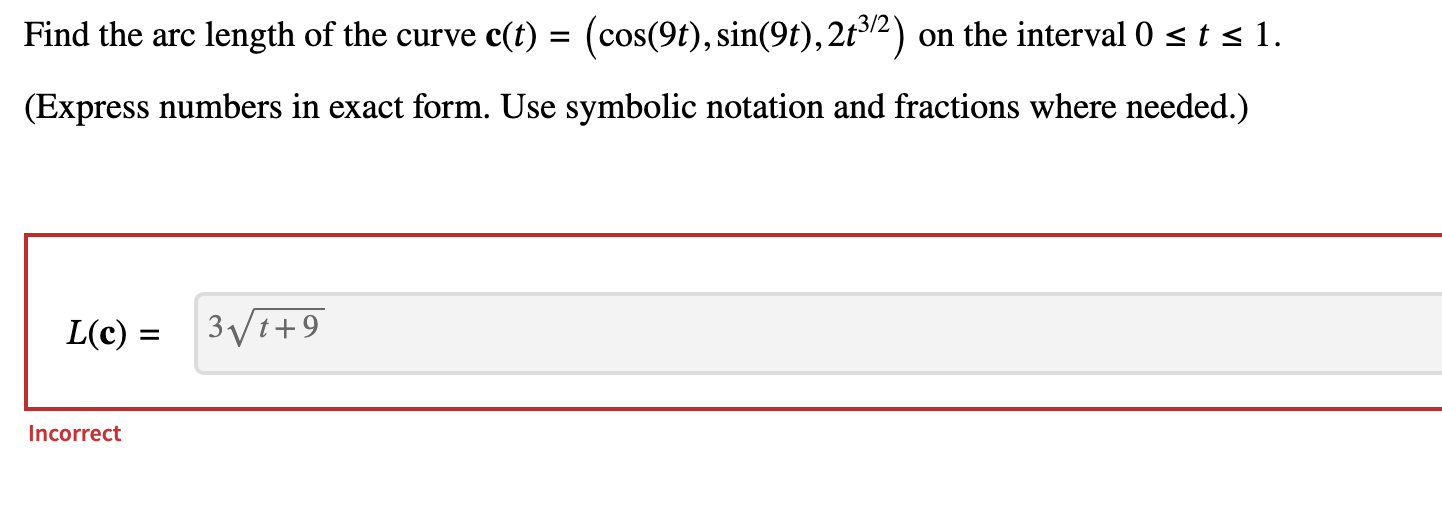 Solved Find the arc length of the curve | Chegg.com