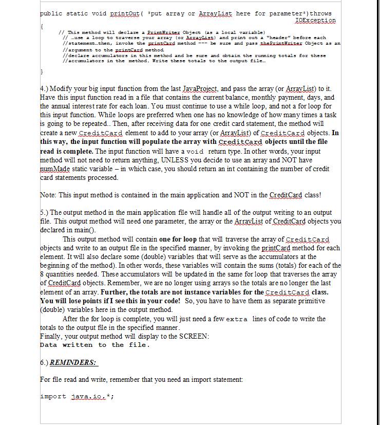 Solved You will modify your previous Java program called | Chegg.com