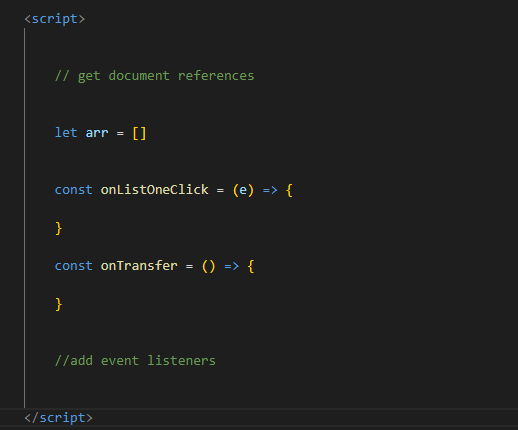 Solved script> // get document references let arr =[] const | Chegg.com