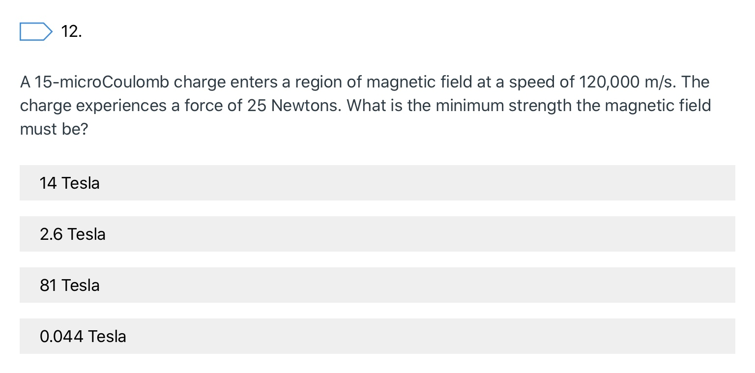 Solved D12. A 15-microCoulomb charge enters a region of | Chegg.com