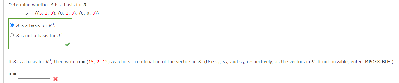Solved Determine whether S is a basis for R3. | Chegg.com