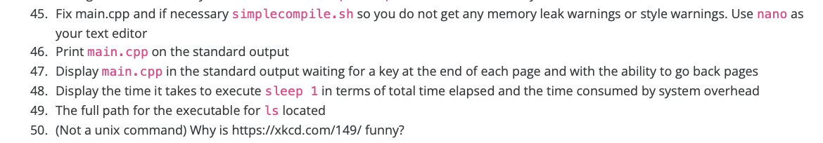 Solved For each question, find the correct unix command that | Chegg.com