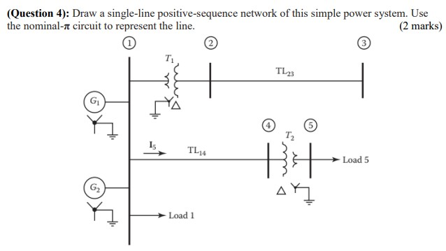 Solved (Question 4): Draw a single-line positive-sequence | Chegg.com