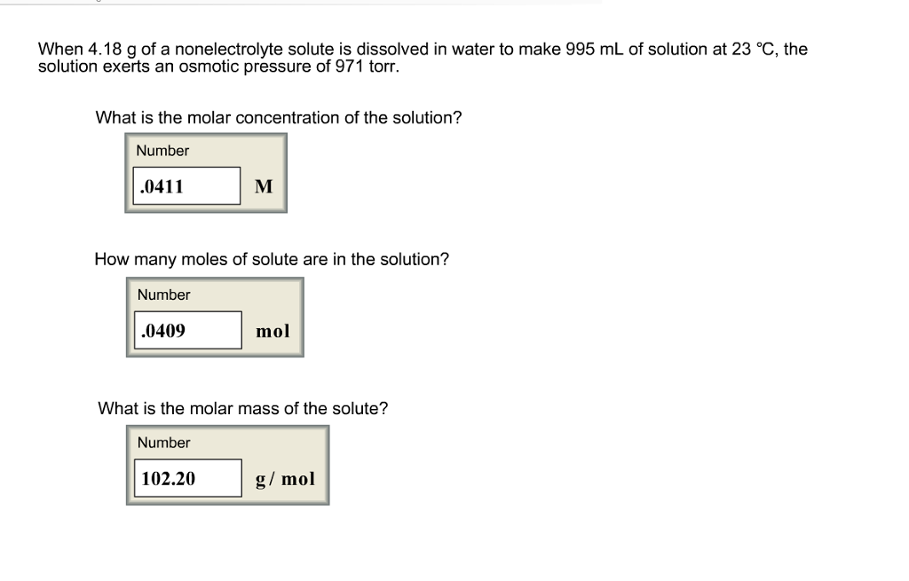 Solved When 4.18 g of a nonelectrolyte solute is dissolved | Chegg.com
