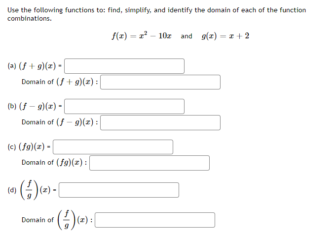 Solved Use the following functions to: find, simplify, and | Chegg.com