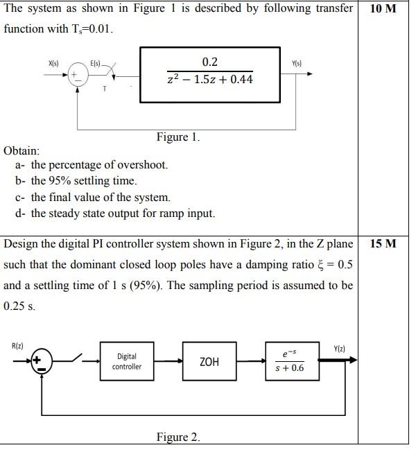 Solved 10 M The system as shown in Figure 1 is described by | Chegg.com