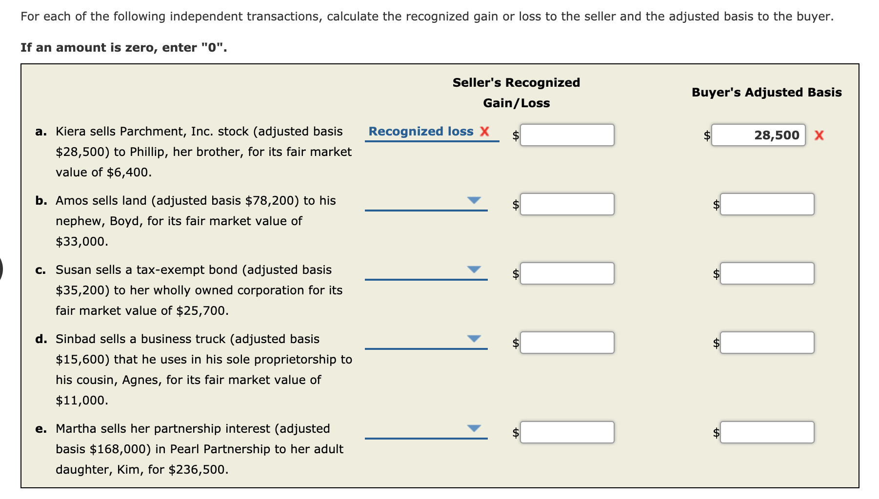 Solved For each of the following independent transactions, | Chegg.com