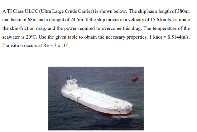 Solved A TI Class ULCC (Ultra Large Crude Carrier) is shown | Chegg.com
