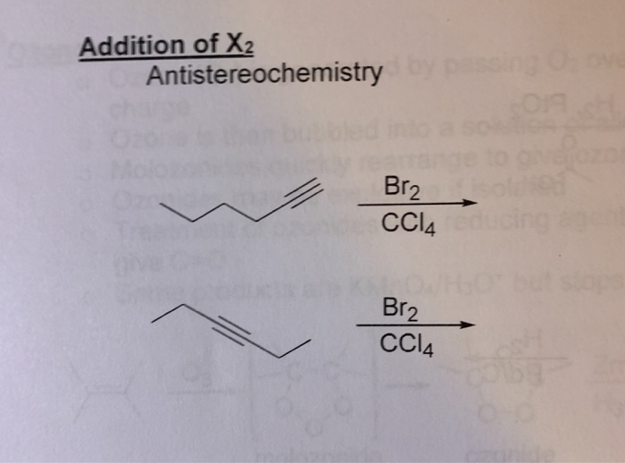 Solved Addition of X2 Antistereochemistry Br2 CCI Br2 CCl4 | Chegg.com