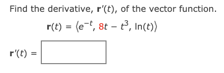 Solved Consider the given vector equation. r(t) = (3t – 1,6 | Chegg.com