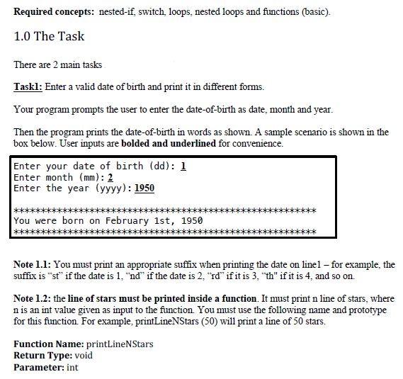 Solved Required concepts: nested-if, switch, loops, nested | Chegg.com