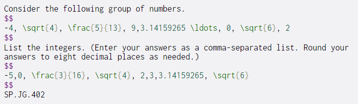 Solved Consider the following group of numbers. $$ -4, | Chegg.com